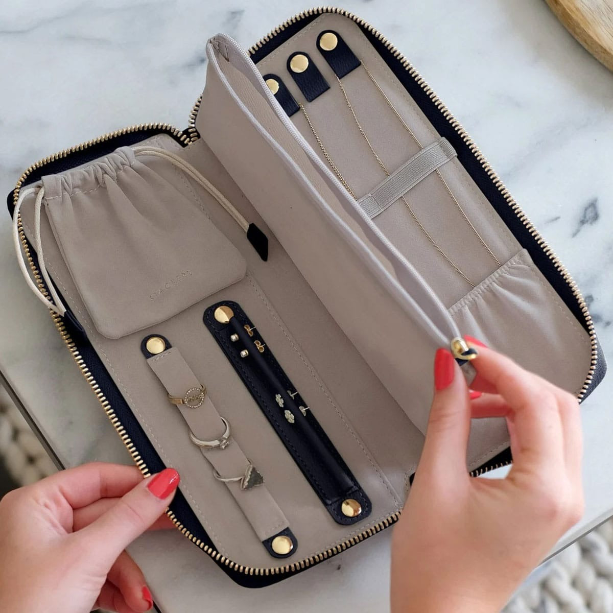 Jewellery Wallet - Navy - cravehome